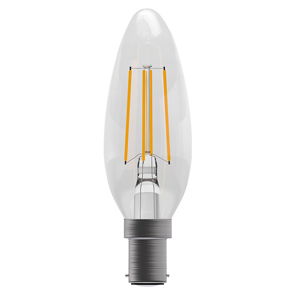 60726 - LED 3.3W Dimmable Clear Filament Candle - SBC - 4000K - BELL ...