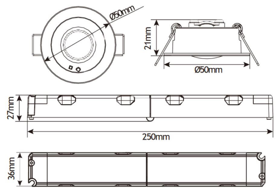 WHITE – Spot LED Emergency Downlight, c/w open area & corridor lens ...