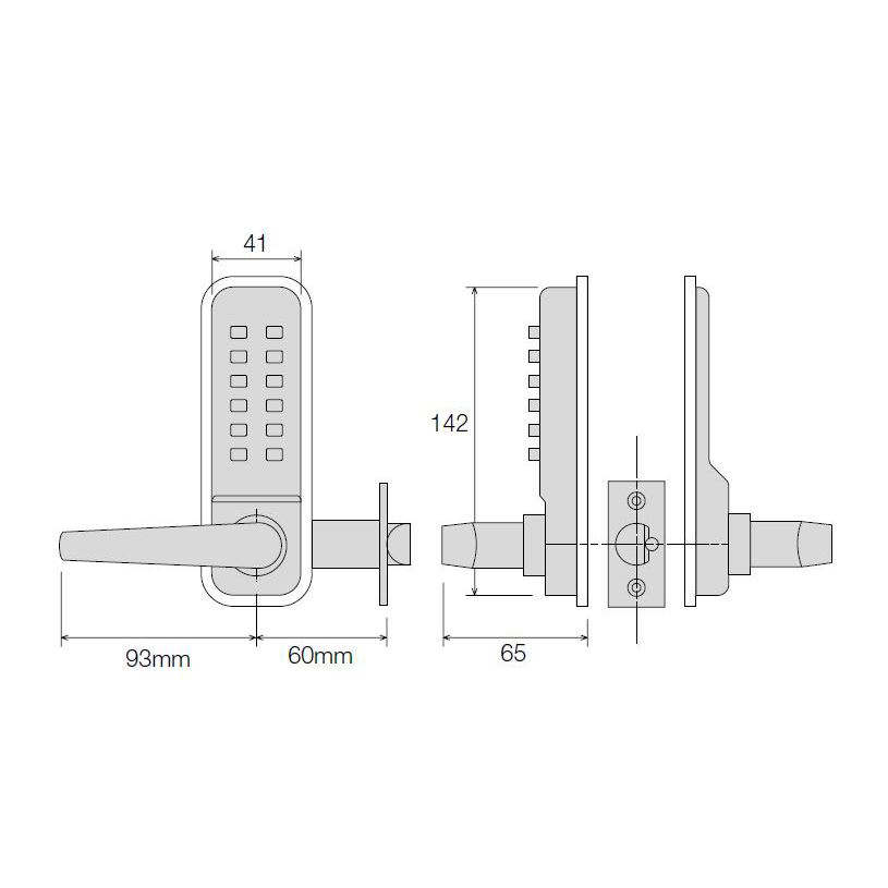 Push Button Lock | Easy Code Plus | Lever | Satin Chrome | 1 – 11 ...