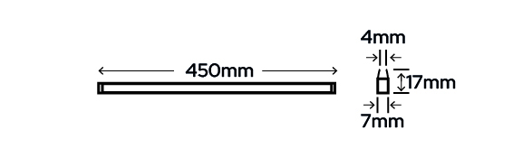 12V Sirius Clip on LED 450mm - Sycamore B2B